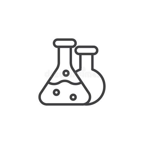 Chemical Flask Outline Icon Stock Vector Illustration Of Pharmacology Beaker 134583309