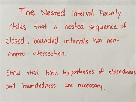 Solved The Nested Interval Property States That A Nested