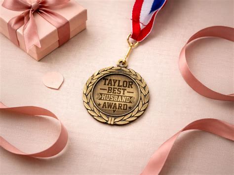 Best Husband Award Custom Engraved Medal Valentines Day Or