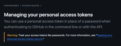 Github Personal Access Token Authentication