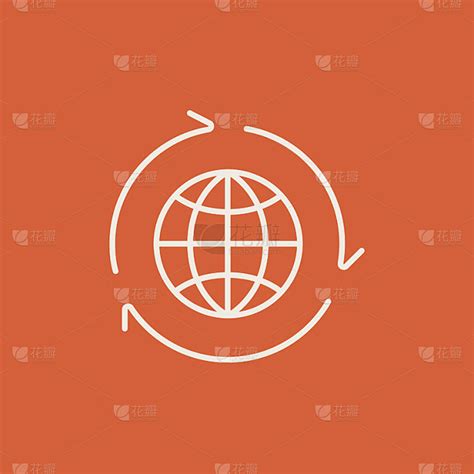 带有箭头线图标的地球仪