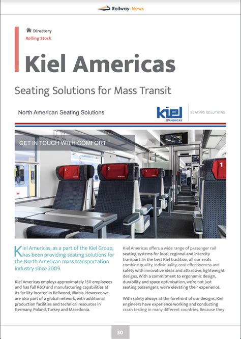 Seating Solutions For Mass Transit Kiel Americas