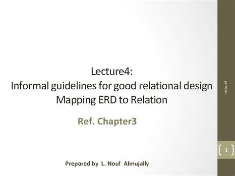 Lecture 4 Informal Guidelines For Good Relational Design