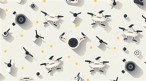 Seamless Vector Flat Pattern Cutting Edge Drone Technology Background