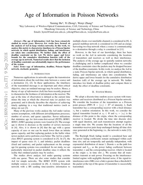 Age Of Information In Poisson Networks Deepai