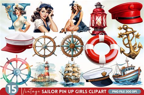 Sailor Pin Up Girls Drawings