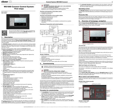 Elsner Ws1000 First Steps Pdf Download Manualslib