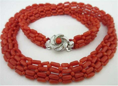 Red Coral Necklace Natural Red Coral Necklace Japanese Genuine Coral