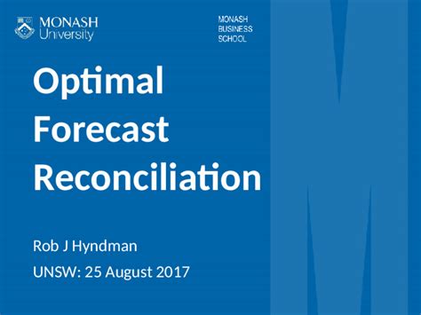Optimal Forecast Reconciliation Speaker Deck