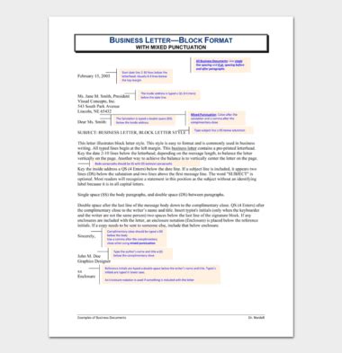 Block Letter Format Full Modified Semi Block With Samples