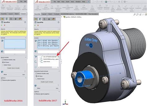 SOLIDWORKS 2017 SpeedPak Enhancement For Reference Geometry