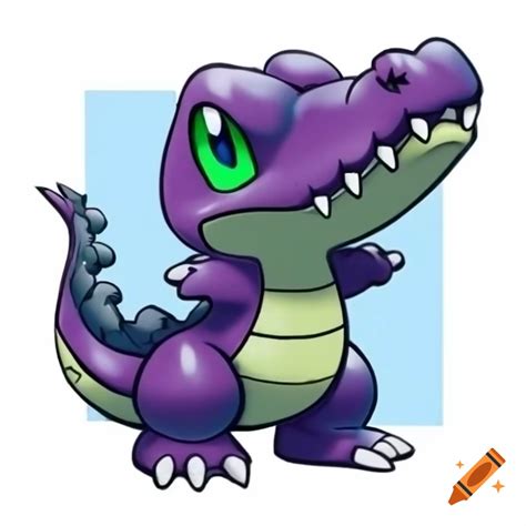 Cute Crocodile Pokemon Inspired By Nile Crocodile In Purple And Dark