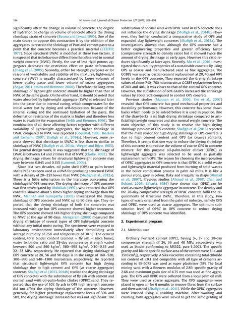 Drying Shrinkage Behaviour Of Structural Lightweight Aggregate Concrete Containing Blended Oil