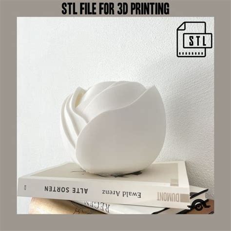 Файл 3d Ваза роза Stl файл 3d модель для 3d печати современное эстетическое украшение вазы