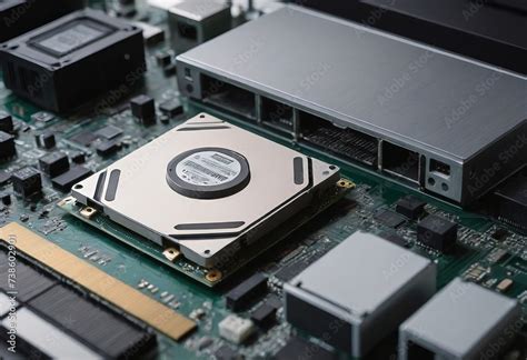 Modern Cpu Processor Installed On A Brand New Motherboard Object Detail Extreme Closeup