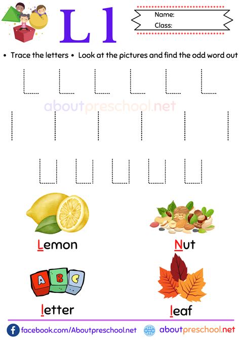 Letter L Worksheets For Grade 1