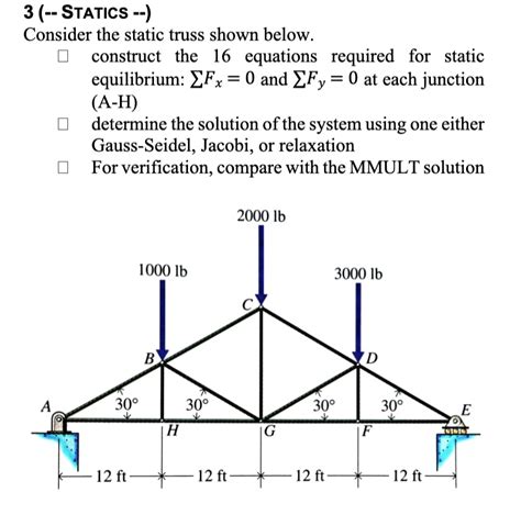 Solved Using Excel To Do Calculations After Constructing The 16 Equations Statics