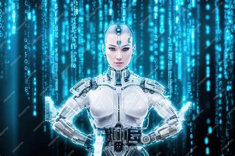 Premium Ai Image Android In Matrix Space Artificial Intelligence In A Female Form Generative Ai