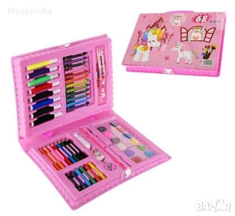 Комплект за Рисуване оцветяване в дървен куфар Komplekt Za Risuvane в Рисуване и оцветяване в гр