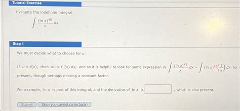 Solved Tutorial Exerciseevaluate The Indefinite