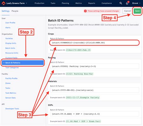 Setting And Editing Batch Id Patterns Iunu