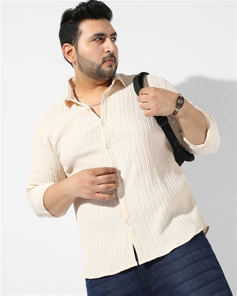 Buy Mens Light Yellow Plus Size Shirt Online At Bewakoof