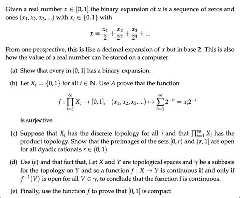 Solved Given A Real Number X 0 1 The Binary Expansion Of X Chegg Com