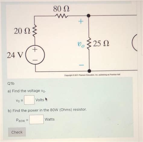 q1b a find the voltage v0 v0 volts b find the