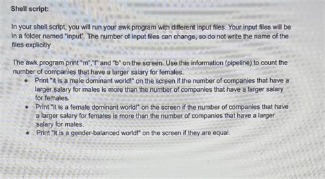 Solved In This Assignment You Will Write An Awk Program And