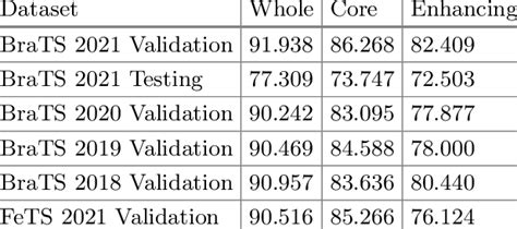 The Average Scores Of Dsc Metric The Organizers Validate All The Given