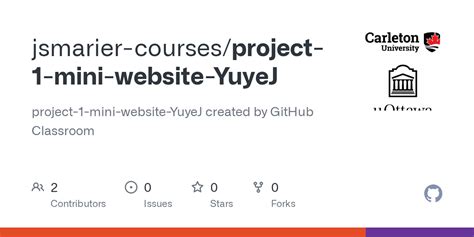 Github Jsmarier Coursesproject 1 Mini Website Yuyej Project 1 Mini