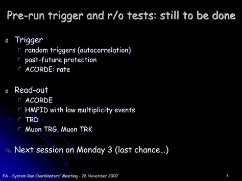 Ppt Preparation Of The Trigger Menu Status Of Tests Wish List For The December Run