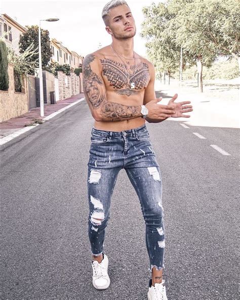 Skinny Guys Ripped Jeans Ripped Muscle Muscle Men Mens Body Tattoos
