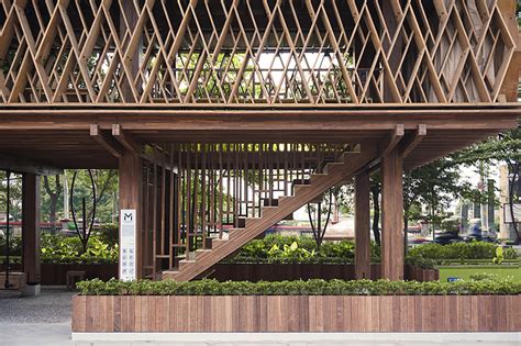 shau forms a microlibrary from prefabricated timber in indonesia