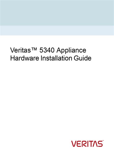 Veritas 5340 Appliance Hardware Installation Guide Pdf Computer
