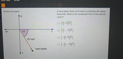 Unit Lest Active D Review The Graph A Hand Glider Dives At Mph In A Physics