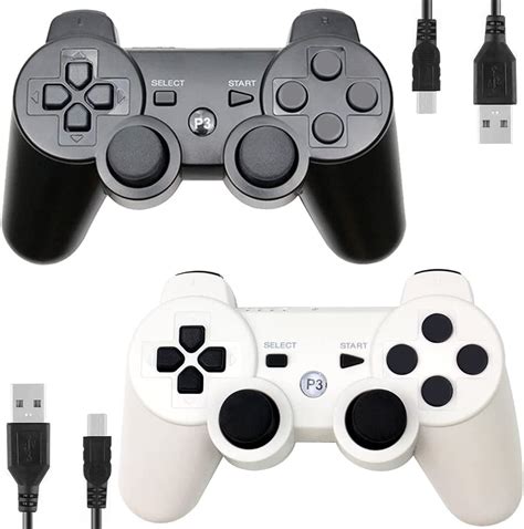 2 Pack Controllers For Ps3 Wireless Playstation 3 Gaming Controller With Double Shock And Motion