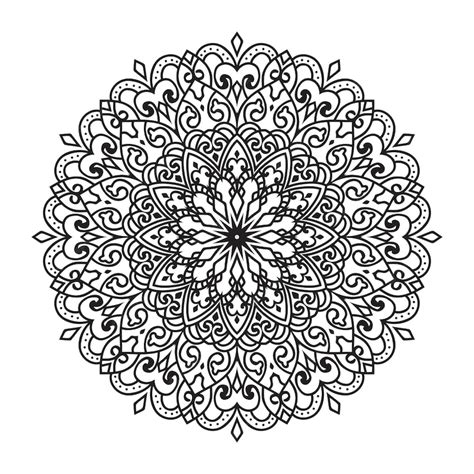 성인 색칠 페이지 만다라 안티 스트레스 색칠 페이지 만다라 그리고 그려진된 일러스트 벡터 프리미엄 벡터