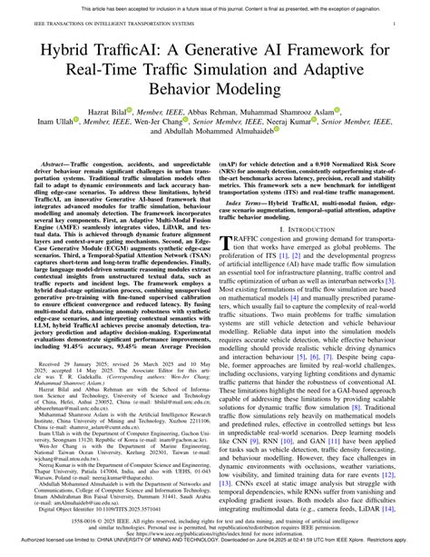 Pdf Hybrid Trafficai A Generative Ai Framework For Real Time Traffic Simulation And Adaptive