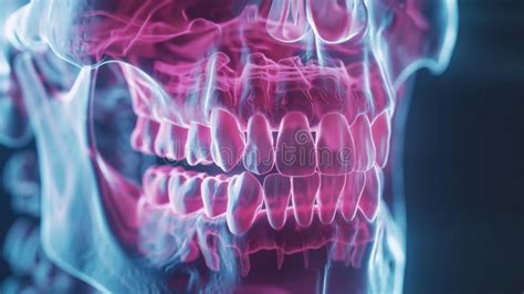High Detail Animated Dental X Ray Revealing The Intricate Human Teeth