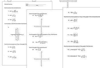 Algebra Unit Rational Functions Activity Bundle By Joan Kessler