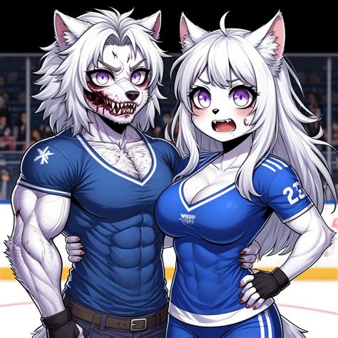 Cute Furry Zombie Kind Look Female White Muscular Furry White On The