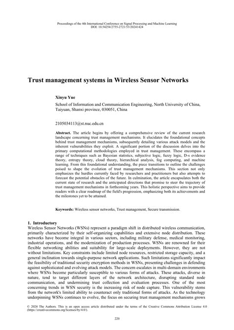 Pdf Trust Management Systems In Wireless Sensor Networks