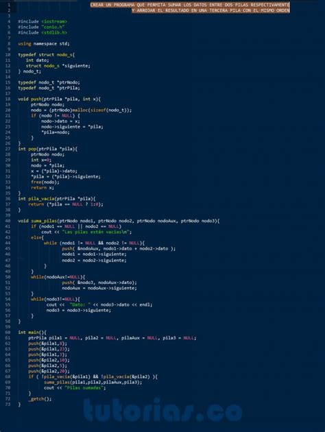Pilas Visual C Suma De Dos Pilas Tutorias Co