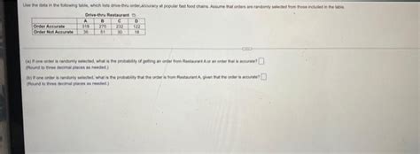 Solved Use The Data In The Following Table Which Lists