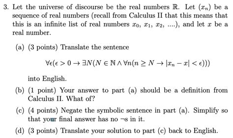 solved 3 let the universe of discourse be the real numbers