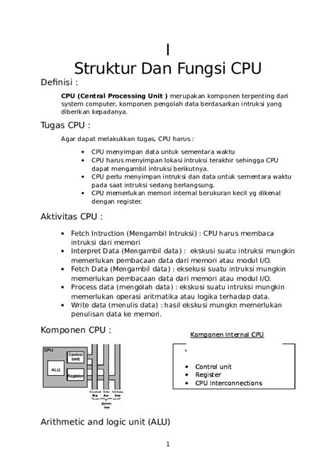 Doc Struktur Dan Fungsi Cpu