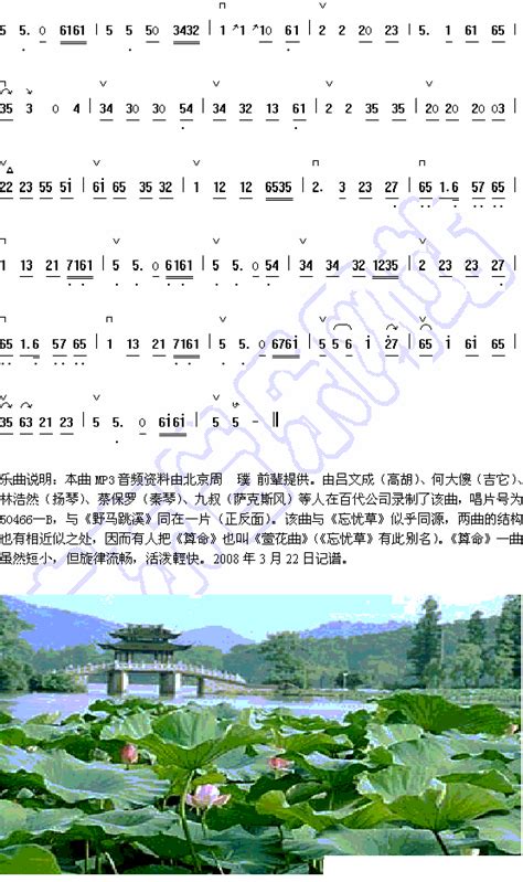 算命 歌谱 简谱