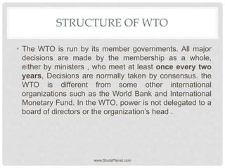 WTO Role And Functions PPTX