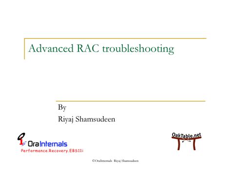 Advanced Rac Troubleshooting Rmoug 2010 Ppt